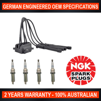 4x NGK Spark Plugs w/ Swan Ignition Coil Pack for Proton Savvy BT 1.15L ...