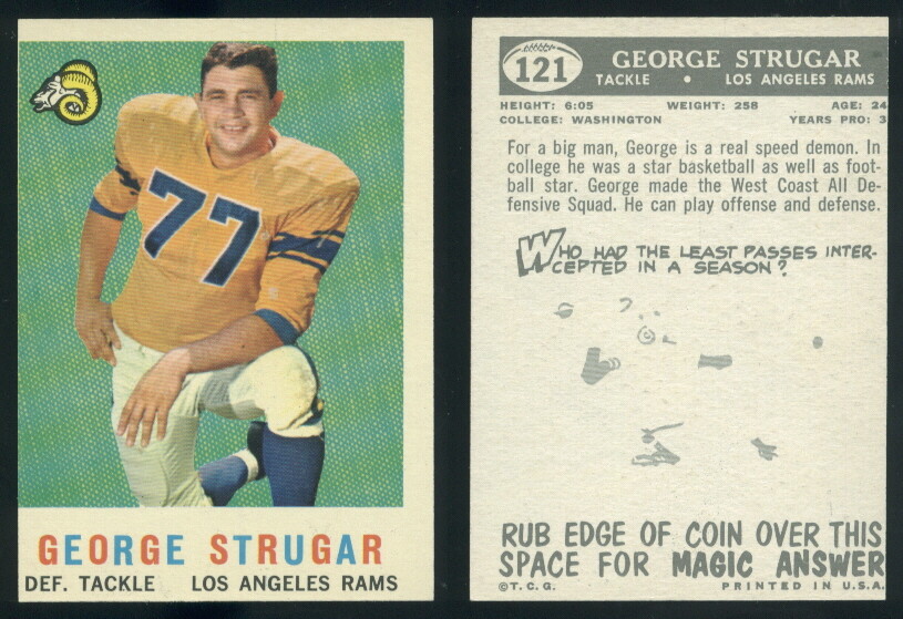 (63375) 1959 Topps FB 121 George Strugar RC Los Angeles Rams-NM | eBay