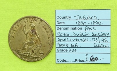 1820-1890 Ireland Royal Society Dublin RDS Token Irish 14.22g Adult ...