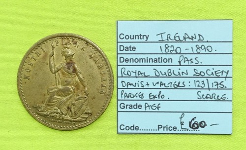 1820-1890 Ireland Royal Society Dublin RDS Token Irish 14.22g Adult ...