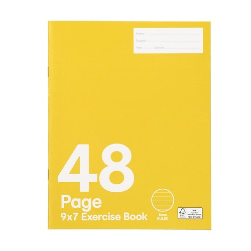 9in. X 7in. Exercise Book - 48 Pages Notebook Ruled School Lined Office ...