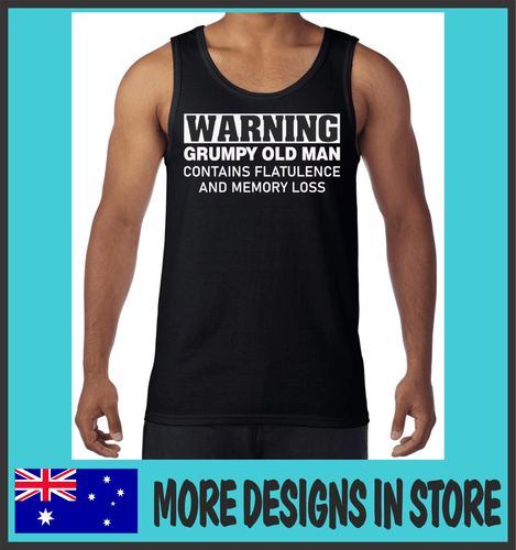 Funny Singlets Men's Novelty Singlet Tank Tops Funny Tees WARNING ...