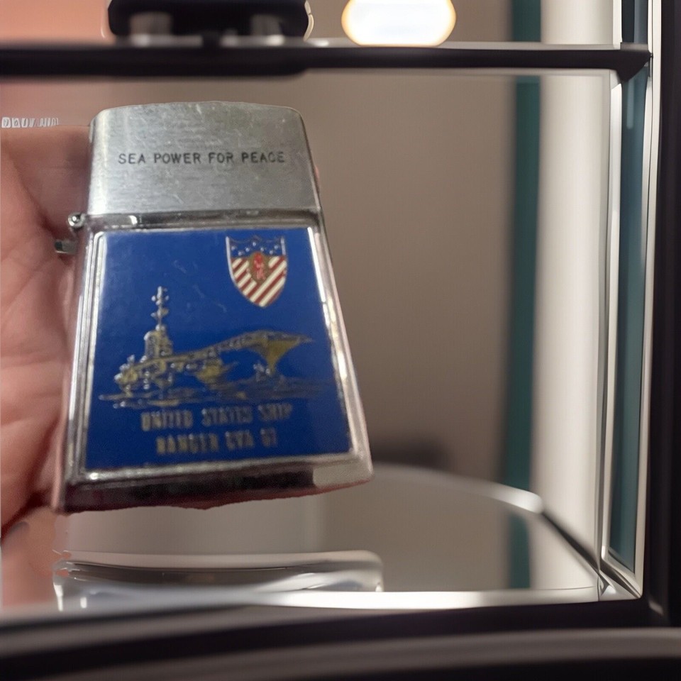 Vtg. Zippo Lighter Sea Power For Peace United States Ship Ranger CVA 61 ...