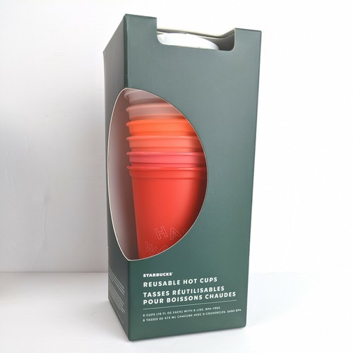 Starbucks 2019 Christmas Reusable Hot Cups 6 pack Red Pink White ...