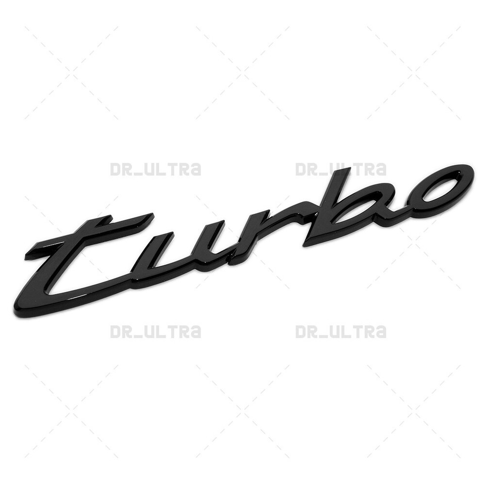 20+ Gloss Black Porsche TURBO Logo Letters Rear Badge Liftgate Emblem ...