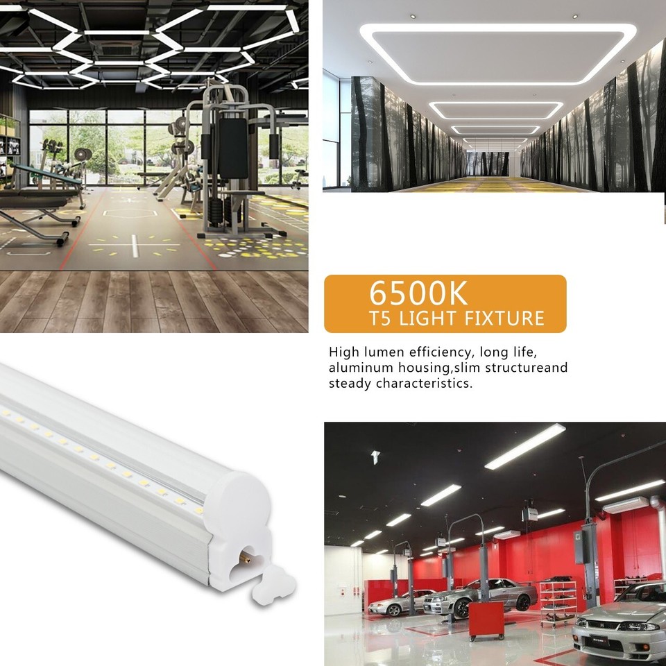 12 Pack LED T5 Integrated Single Fixture 4FT 20W LED Shop Ceiling ...