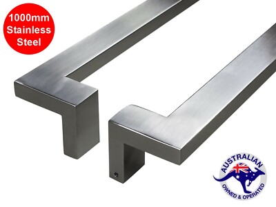 OFFSET ENTRANCE DOOR HANDLE 1000mm PULL SET STAINLESS STEEL LONG SQUARE ...