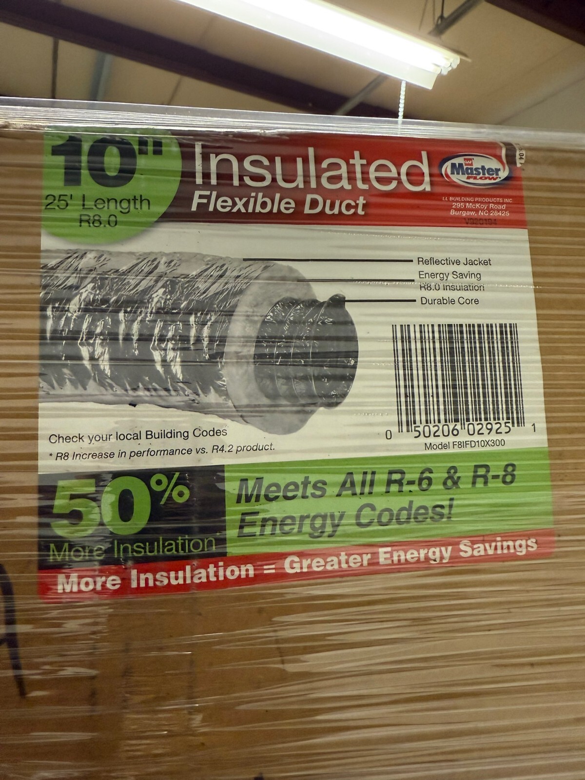 10" Silver Flex QuietFlex Insulated Flexible Duct R6 25' | eBay