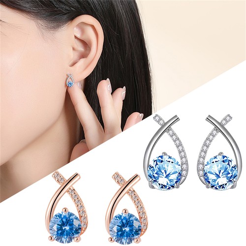 Mermaid Tail Stud Earrings Simplicity Teardrop Shaped Fishtail Zircon Earrings | eBay