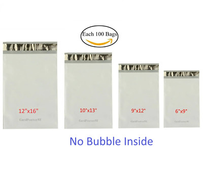 Each 100 6x9 9x12 10x13 12x16 Poly Mailers Shipping Envelopes Sealing ...