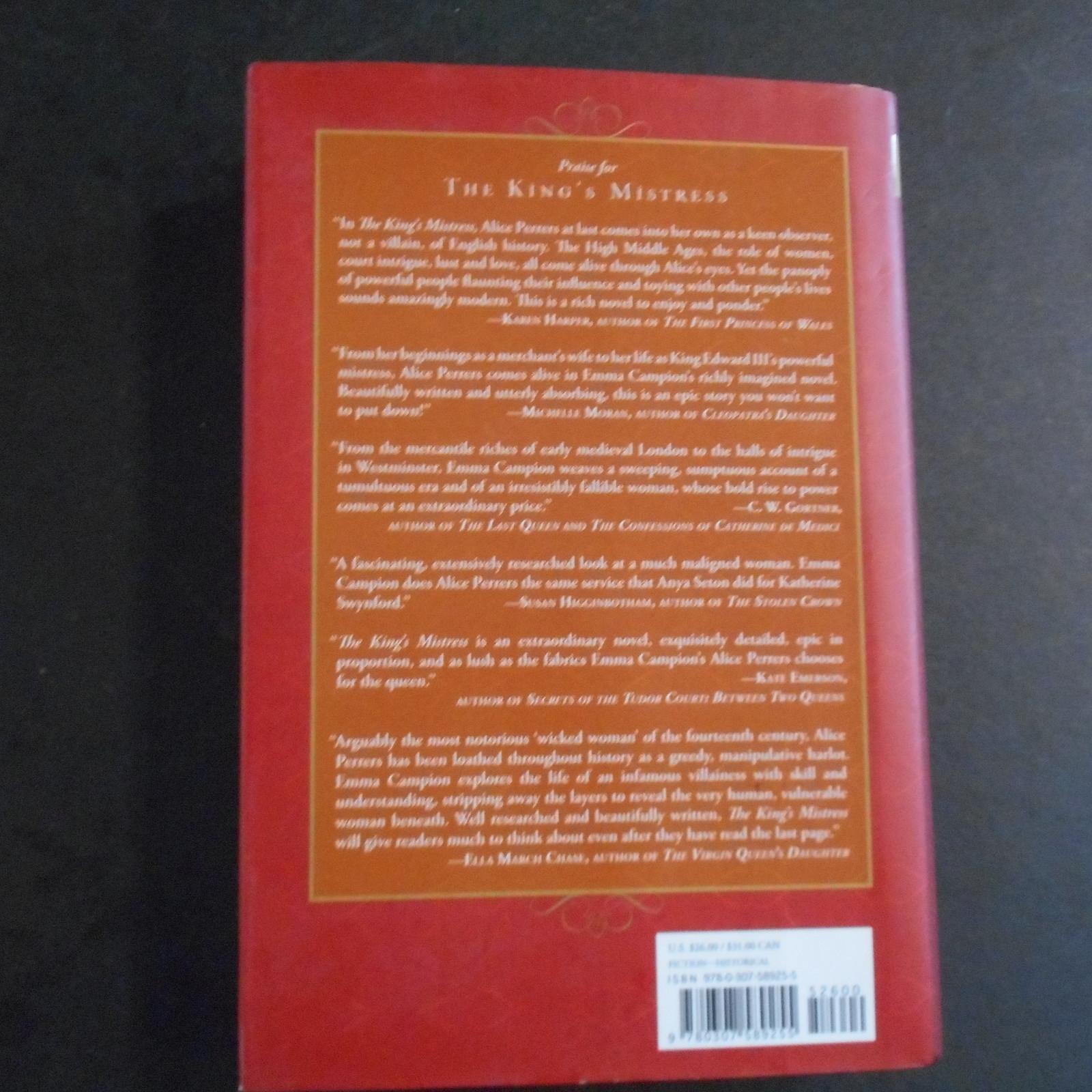 The King's Mistress , Emma Campion, Novel of Alice Perrers, Ki ng ...