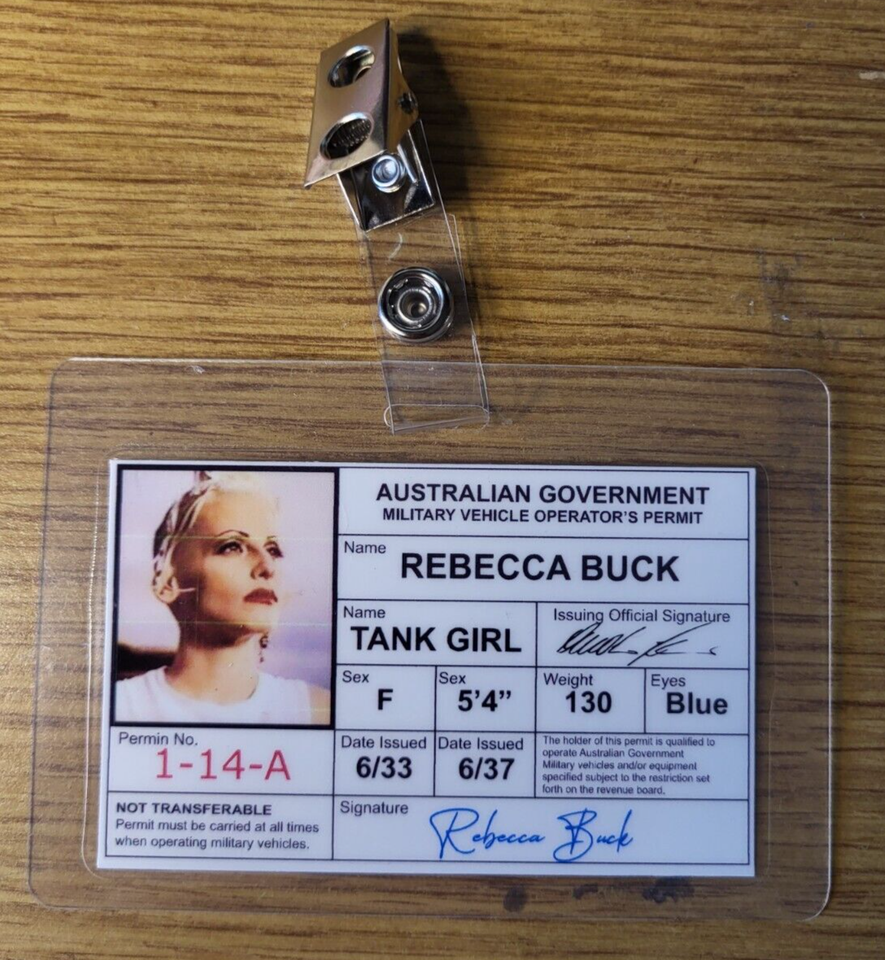 Tank Girl ID Badge-Rebecca Buck costume cosplay | eBay