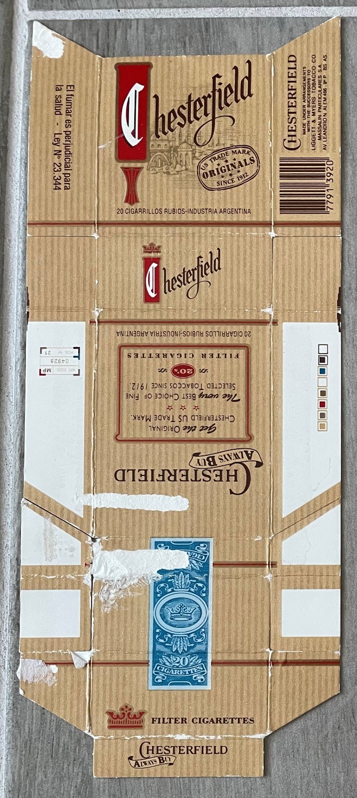 Chesterfield - USA 🇺🇸 - Vintage Cigarette Collection - 80's - Empty ...