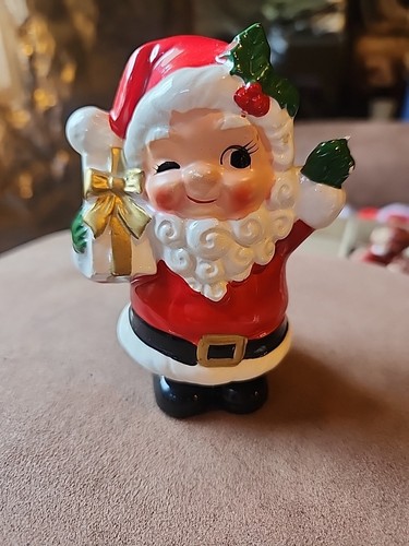 Vintage Ceramic Winking Santa Claus Peace Sign Christmas Figurine Japan ...