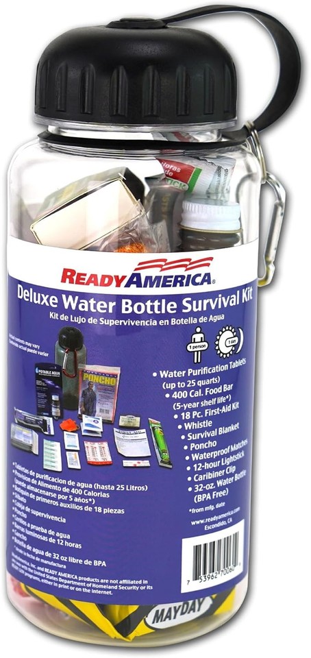 Ready America 70060 Deluxe Water Bottle Survival Kit 1 Person | eBay
