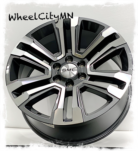 22" gunmetal machine OE replica 5822 rims fits 2022 GMC Sierra Denali ...