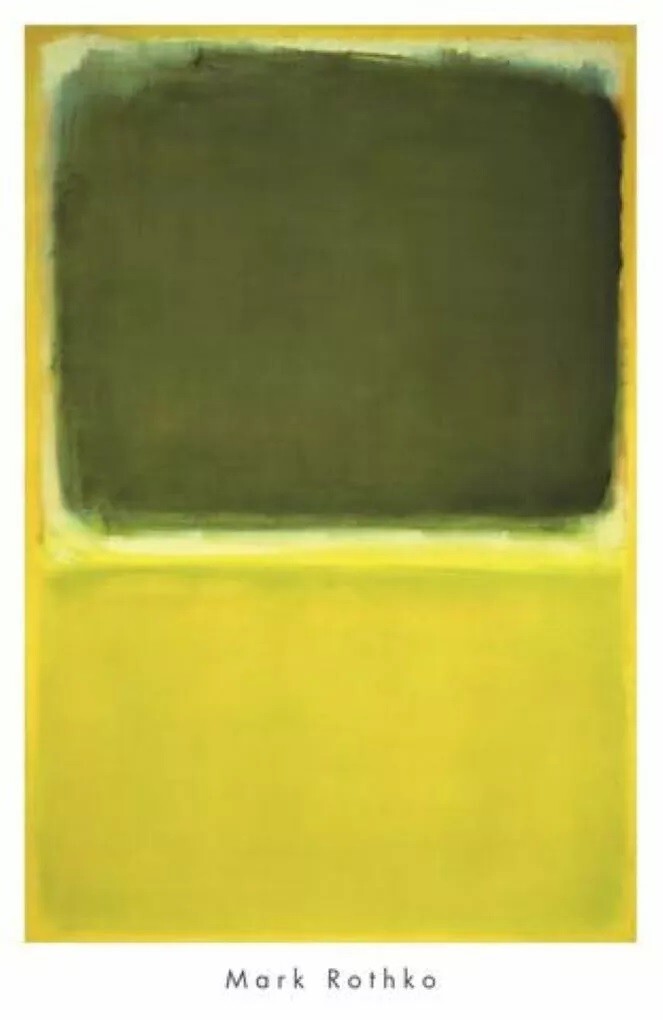 Untitled, 1951 by Mark Rothko Green and Yellow Abstract Art Print 24x36 ...