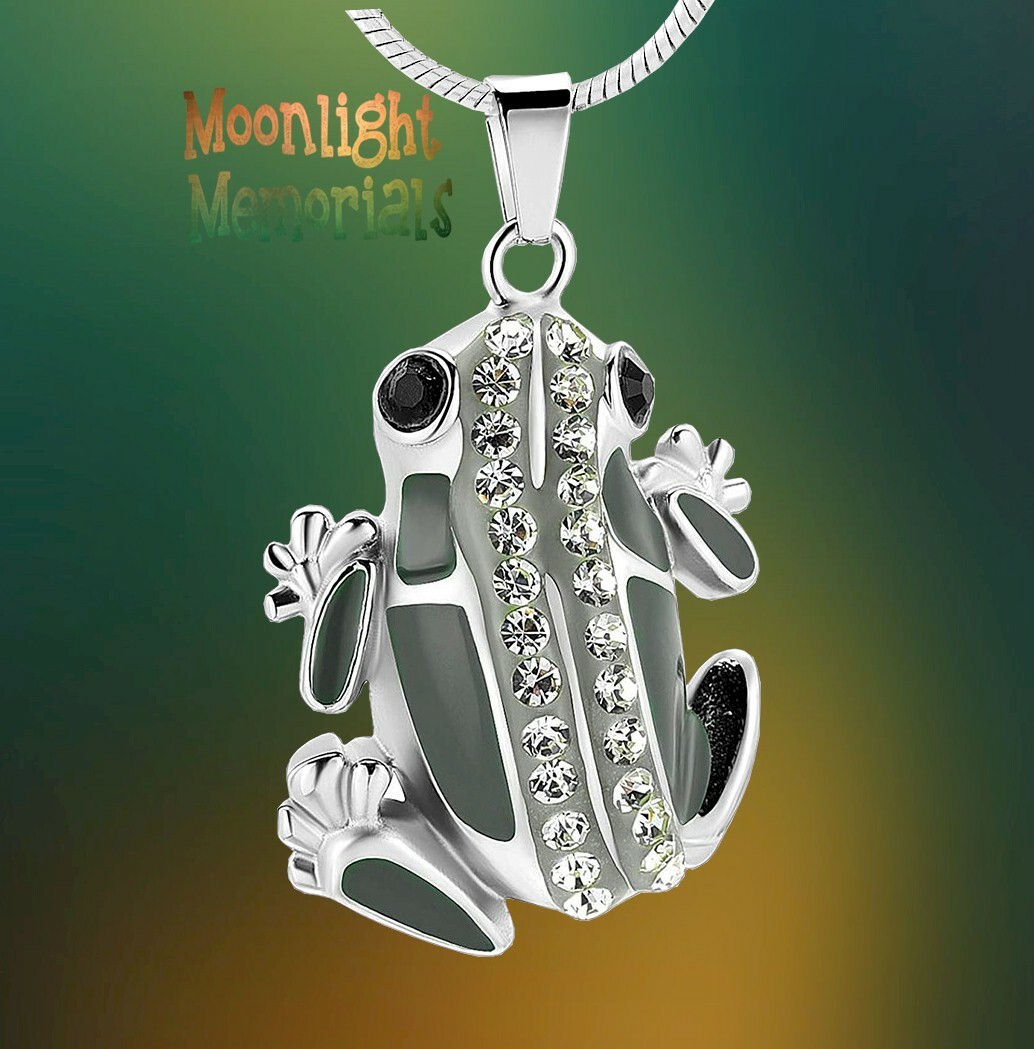 New Frog Crystal Cremation Urn Keepsake Ashes Memorial Necklace | eBay