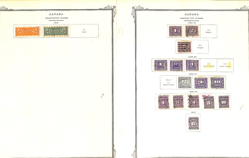 Canada Stamp Collection 1851 to 1963 in Scott Specialty Album, 35 Pages ...