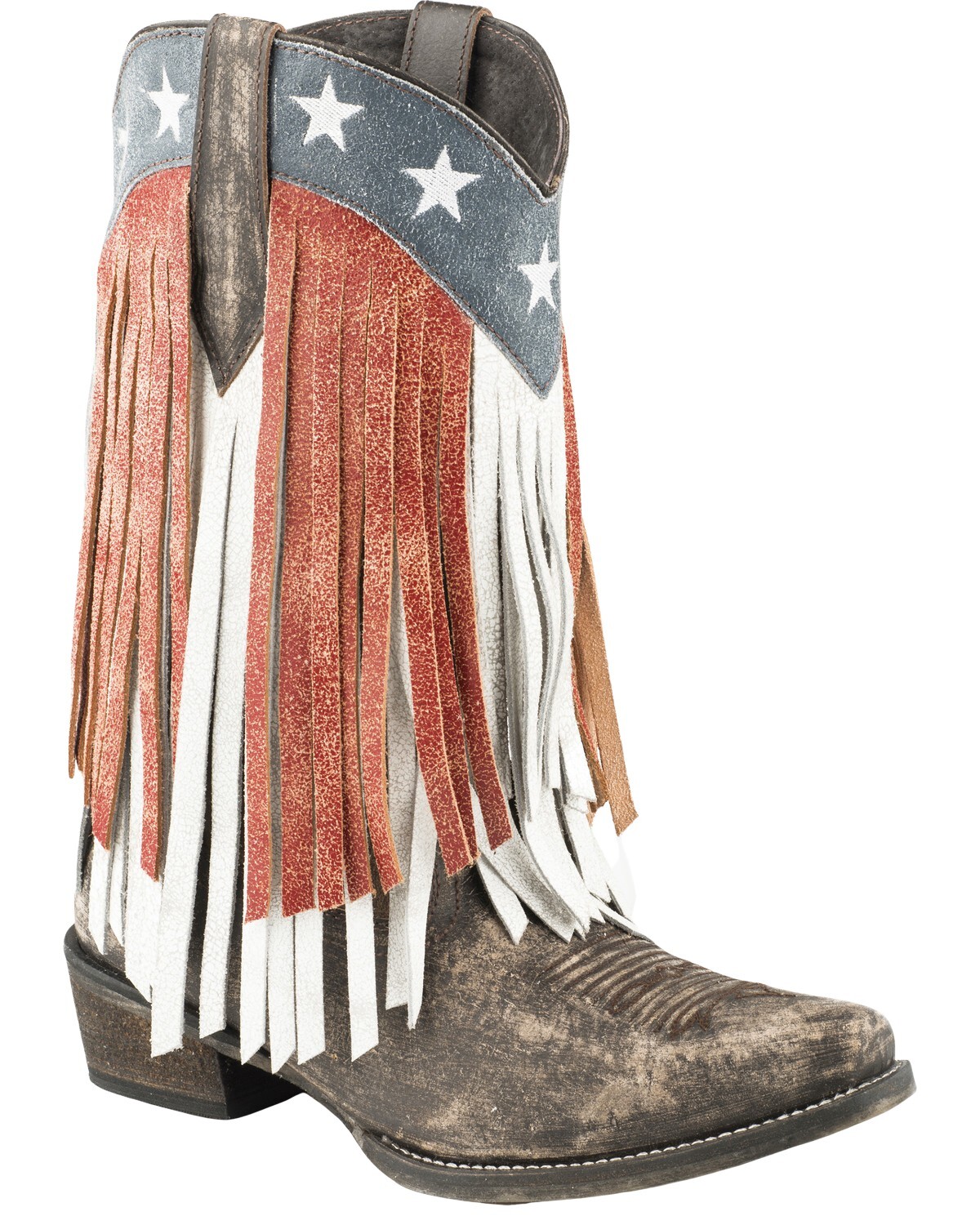 Roper Women's American Beauty Fringe Western Boot Snip Toe - 09-021 ...