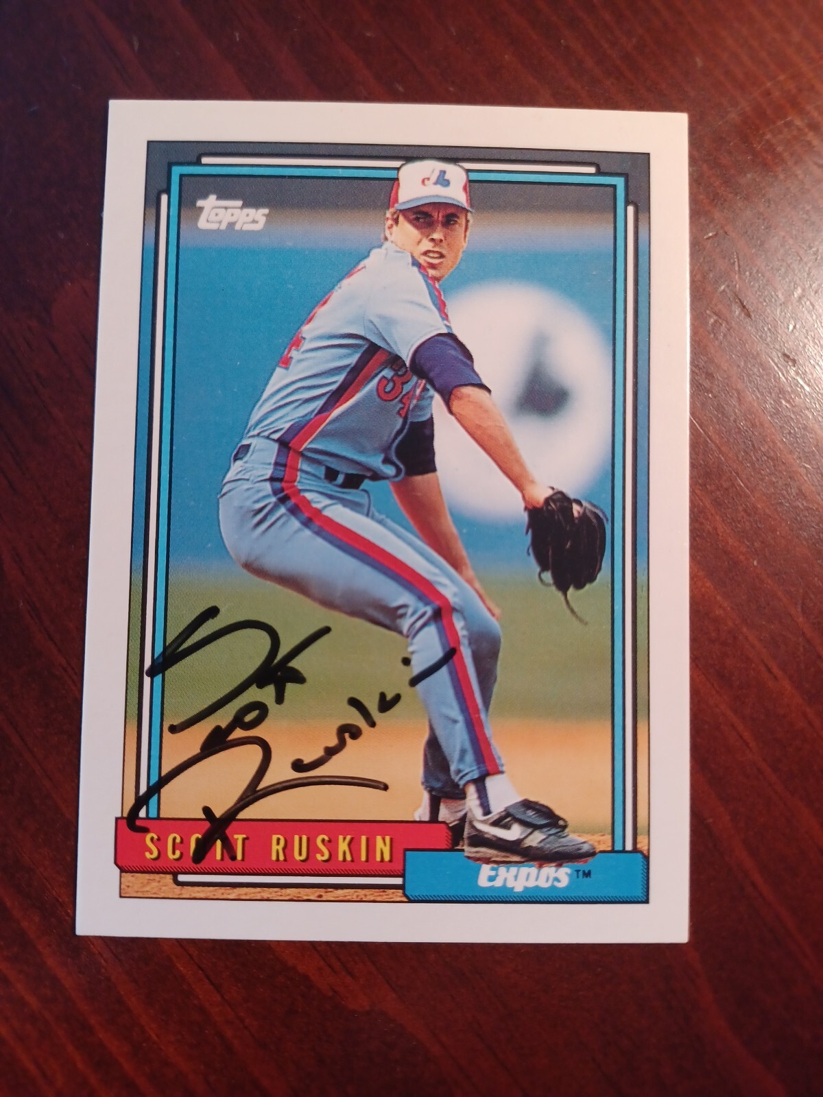 SCOTT RUSKIN 1992 Topps #692 autographed signed card MONTREAL EXPOS 92 ...
