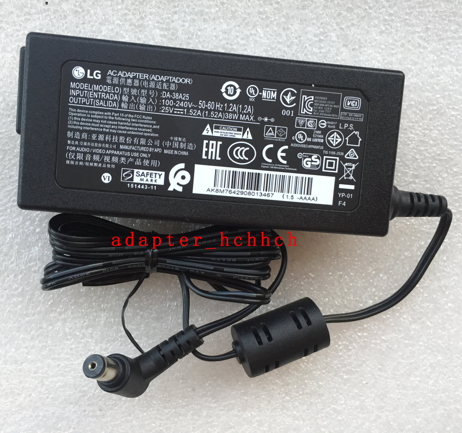 New Original LG 25V 1.52A AC adapter&Cord for LG SK4D DA-38A25 Wireless ...