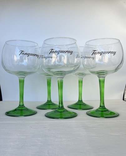 Tanqueray Copa Goblet Gin Cocktail Balloon Glasses Long Green Stem Set ...