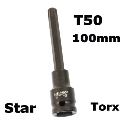 US PRO Impact T50 Long Torx / Star Bit Socket 1/2" Drive 3851 | eBay UK