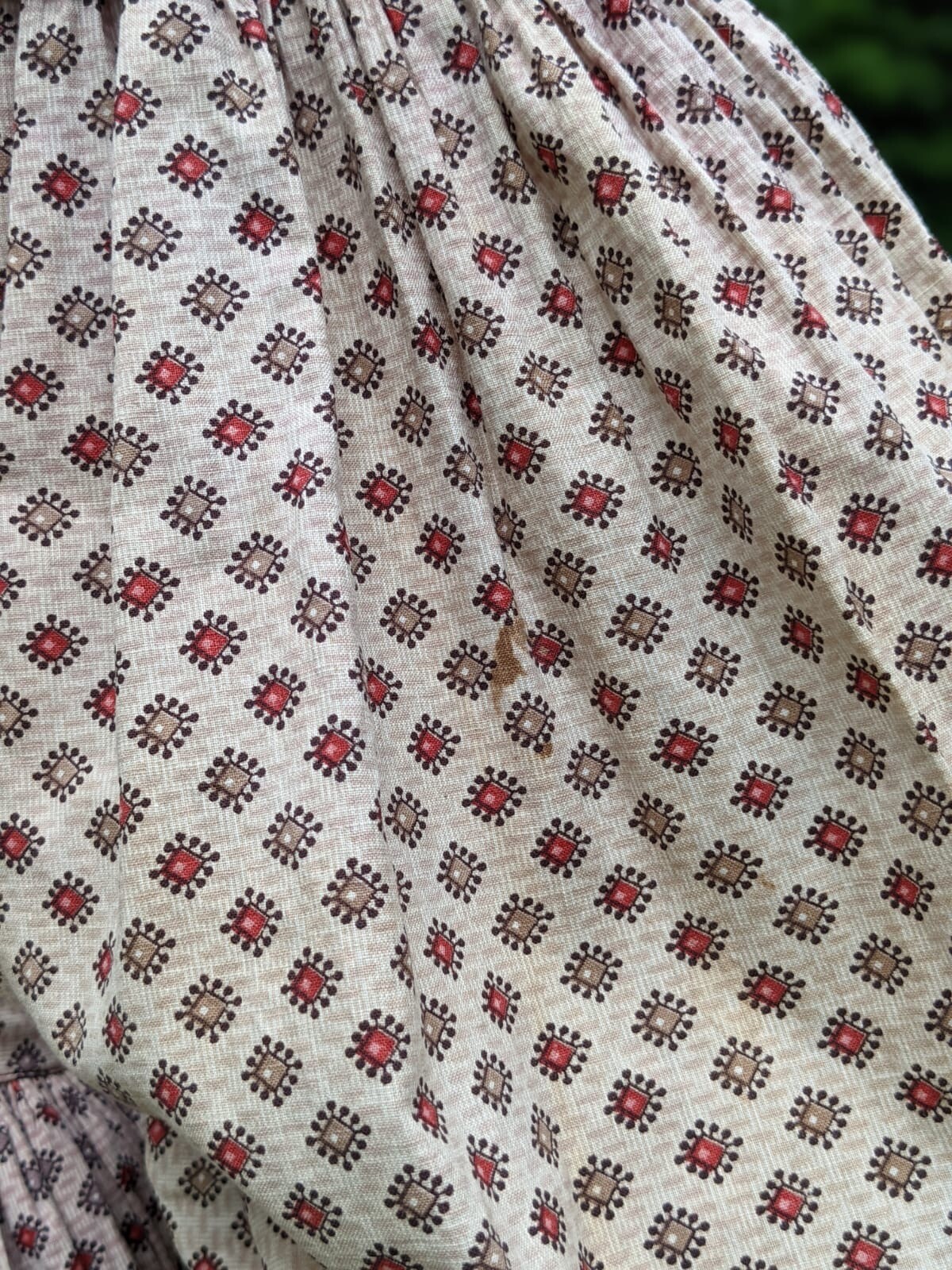 CIVIL WAR 1850’S CALICO PRINT COTTON LONG DRESS W BISHOP SLEEVES ...