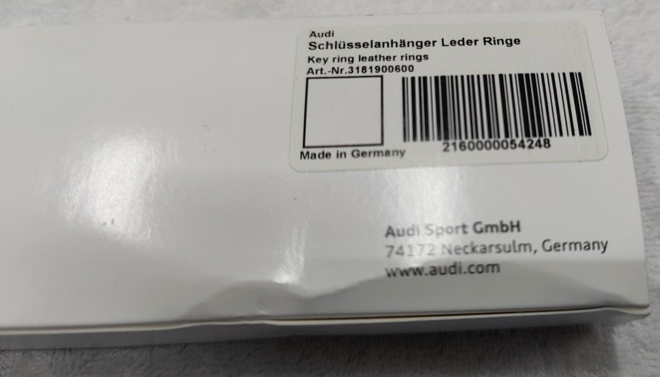 Original Audi 3181900600 Key Ring Metal Leather Pendant Keyring Black ...