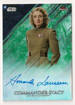 2018 STAR WARS FINEST AMANDA LAWRENCE AUTO #/99 GREEN REF COMMANDER D ...