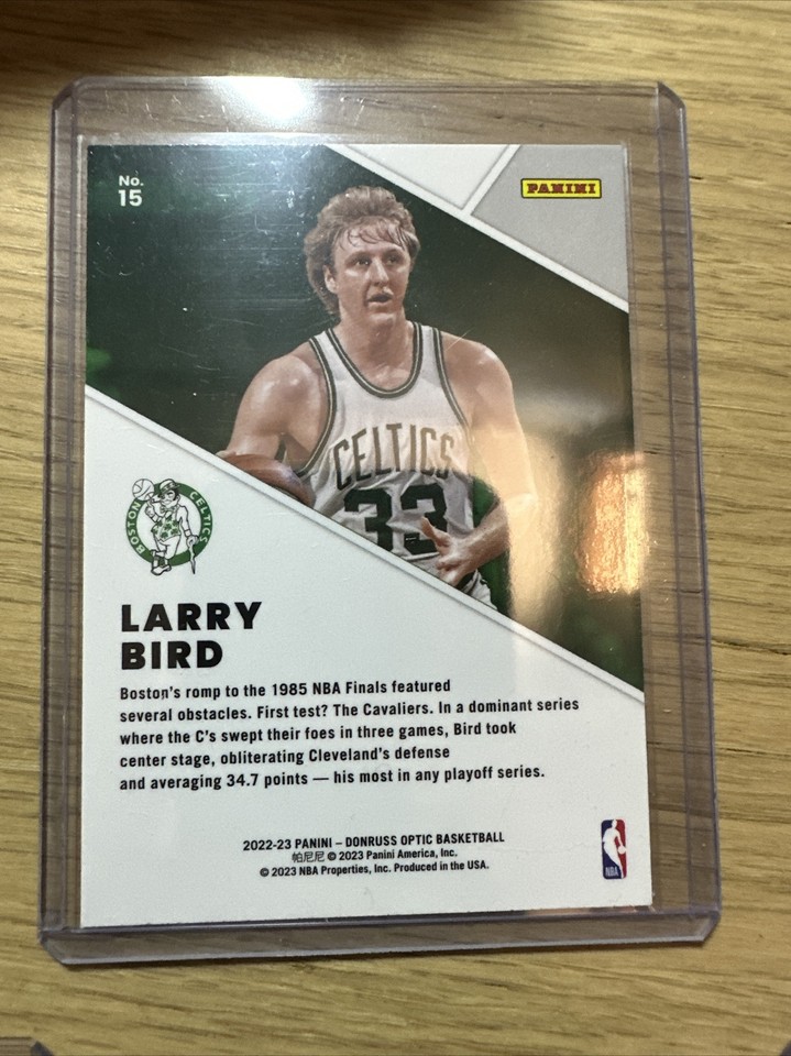LARRY BIRD BOSTON CELTICS 2022-23 PANINI DONRUSS OPTIC WINNER STAYS ...