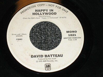 Happy in Hollywood David Batteau Promo 45 A&M Records 1821 VG+ | eBay