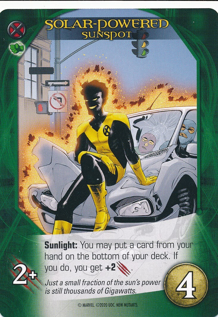 SUNSPOT Upper Deck Marvel Legendary NEW MUTANTS SOLAR-POWERED | eBay