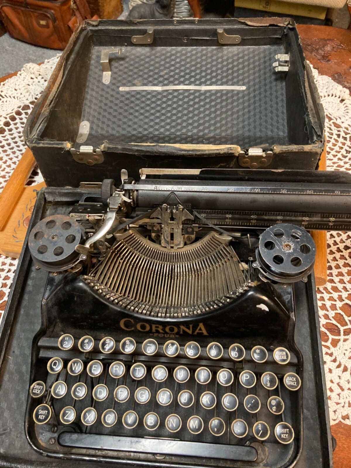 Antique Corona Model 4 Typewriter. w/ Case. Functions | eBay