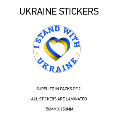 I STAND WITH UKRAINE STICKERS X2 UKRAINIAN PEACE STAND CAR STICKER ...