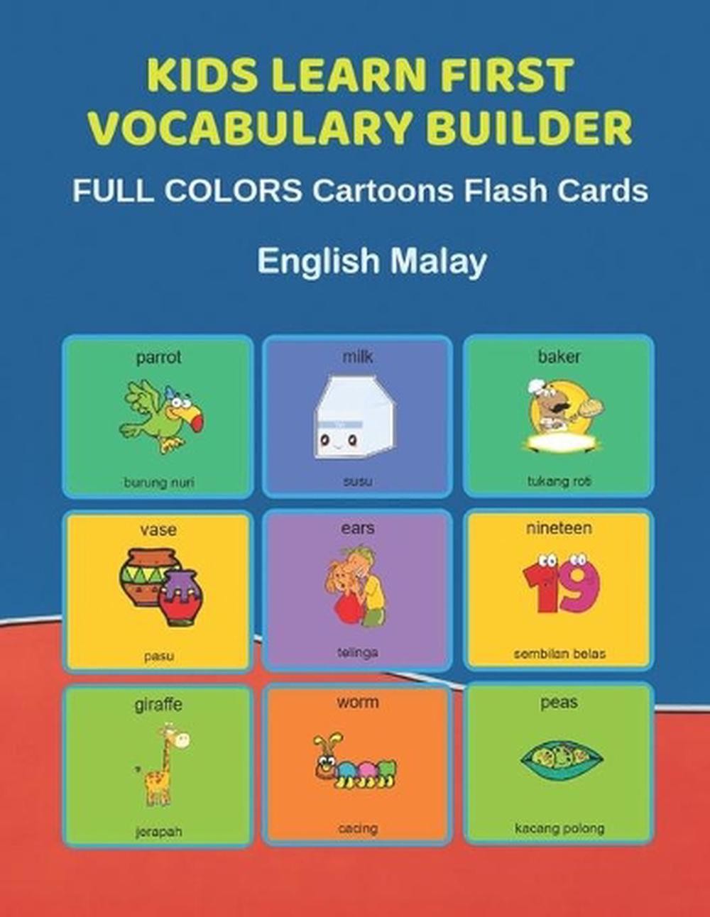 Kids Learn First Vocabulary Builder FULL COLORS Cartoons Flash Cards ...