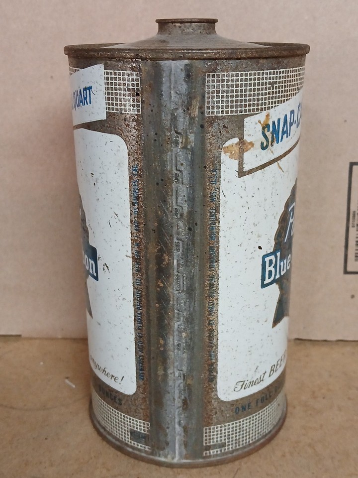Pabst Blue Ribbon Cone Top Beer Can 32 oz Snap Cap Quart Vintage Brew ...