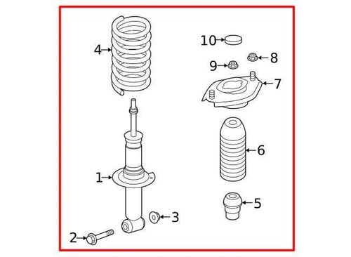 2020-2025 Subaru Legacy AWD Rear Left Side Shock Strut Absorber ...