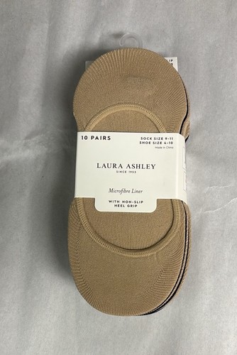New Laura Ashley Socks Women’s 10 Pair Tan & Black Casual Microfiber ...