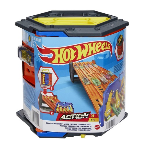 Track Builder Action, Roll Out Raceway, Track Set with 5 Lane Racetrack ...