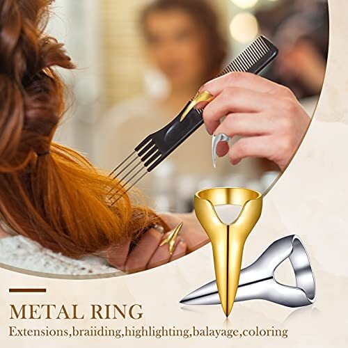 6 Pieces Hair Parting And Selecting Tools Metal Hair Sectioning Rings ...