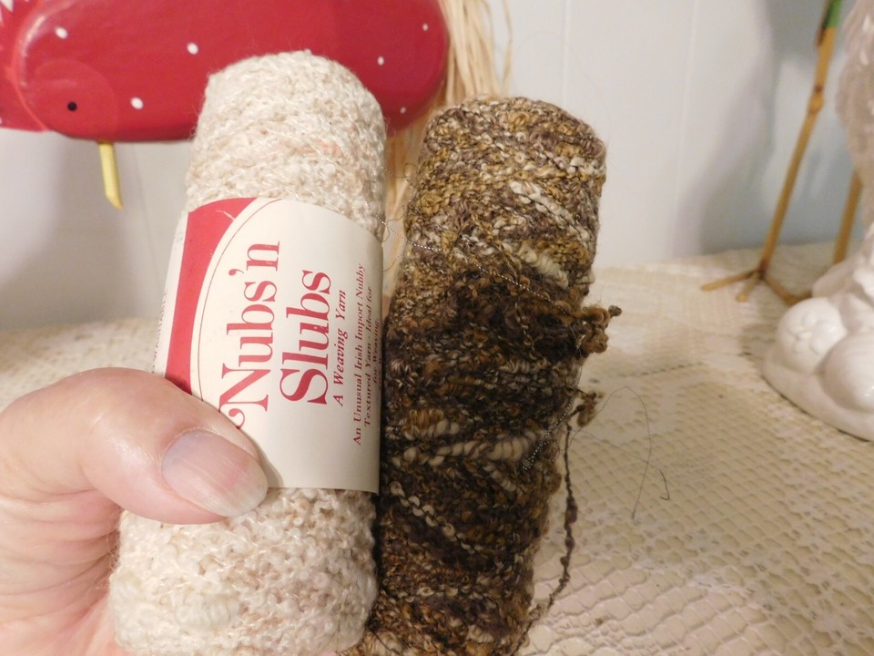 2 CONES NUBS'N SLUBS WEAVING YARN, BROWN & BEIGE, 4 OZ EACH,WOOL | eBay