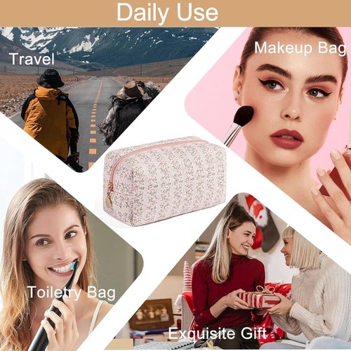 Travel Cosmetics Bag Large Floral Storage Organizer Women Girls | eBay