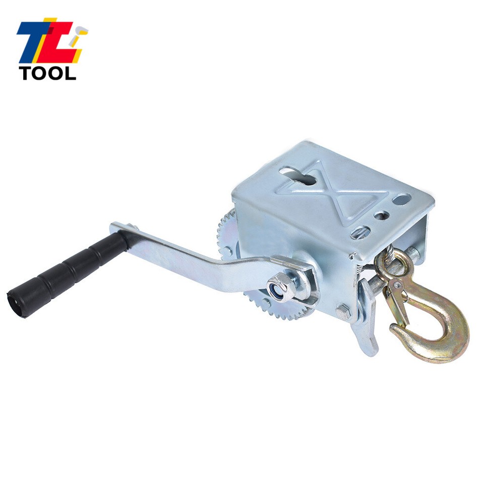 600Lbs Heavy Duty Steel Hand Winch Cable Crank Gear Winch ATV Boat ...