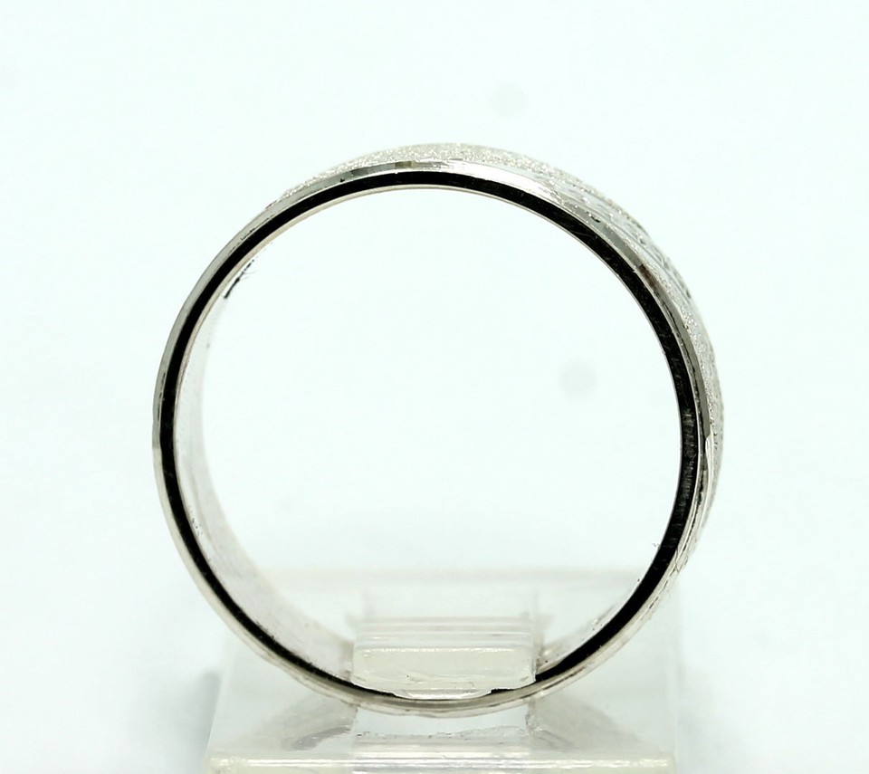 Sterling Silver Polished Satin Finish Diagonal Flash Beveled Edge Band ...