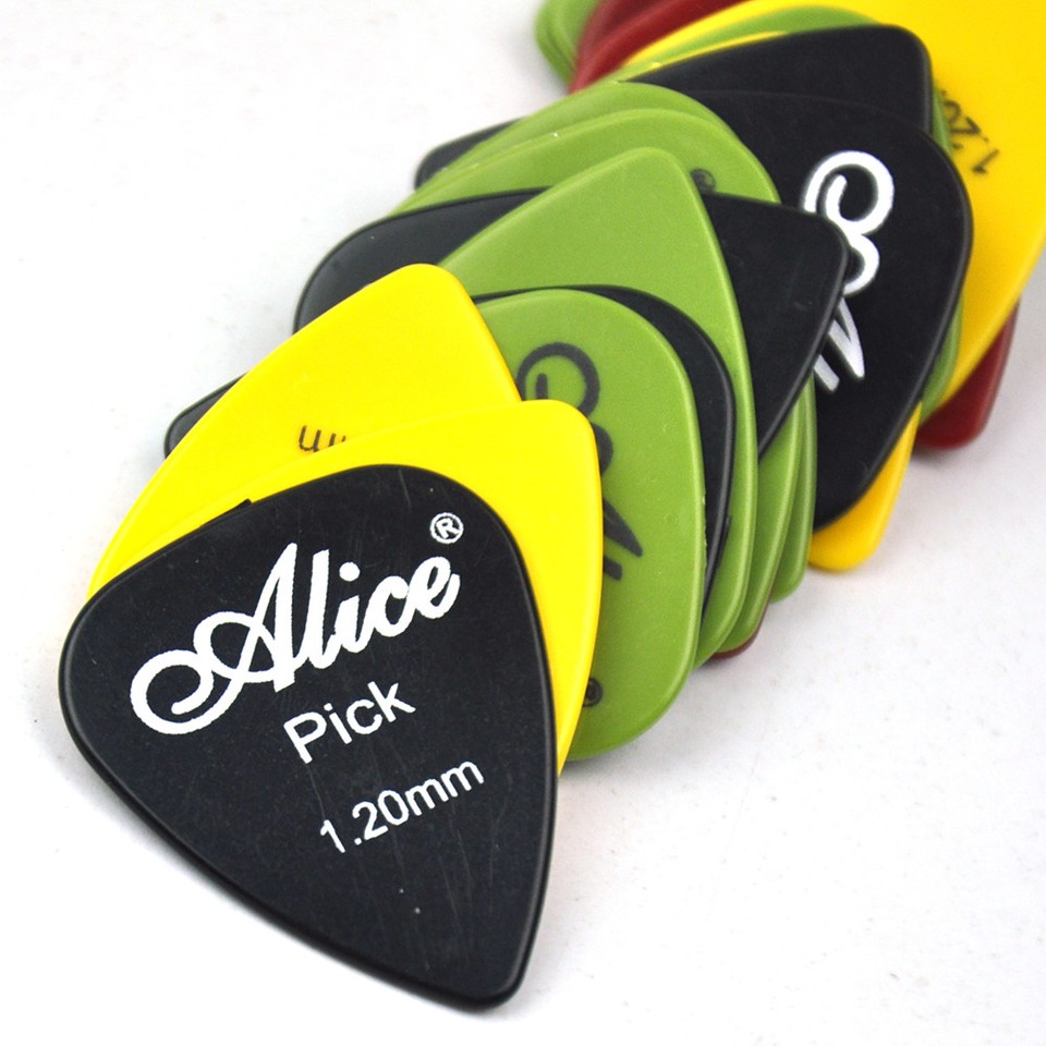 Lots of 100pcs Alice AP-P Smooth ABS Guitar Picks Multi Thickness Mixed ...