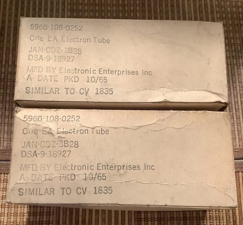 Pair (2) Jan CDZ 3B28 Vacuum Tubes NIB NOS CV1835 866A 1960s High Grade ...