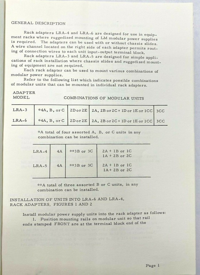 Lambda Instruction Manual For Model LRA-3-4-6-7 | eBay
