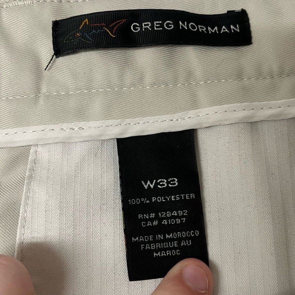 Greg Norman Shark Men's Pantex Khaki Flat Front Golf 9.5” Shorts SZ 33 ...